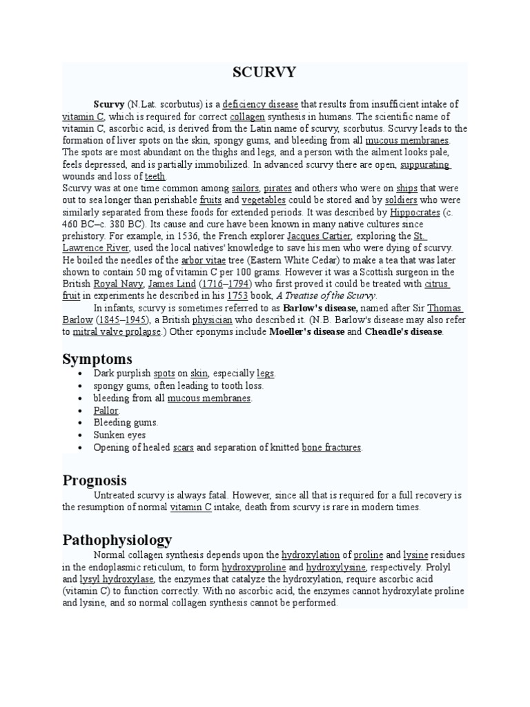 Scurvy | PDF | Vitamin C | Vitamin