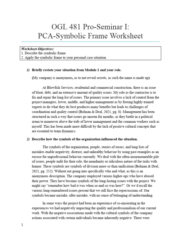 5 Symbolic Frame Worksheet | PDF