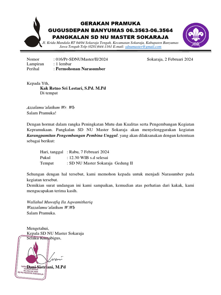 Surat Undangan Narasumber | PDF