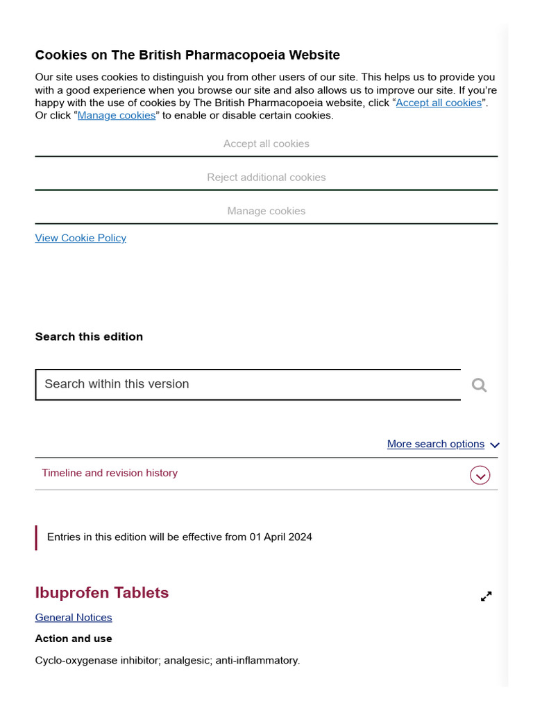 Ibuprofen Tablets Monograph BP 2024 | PDF | High Performance Liquid ...