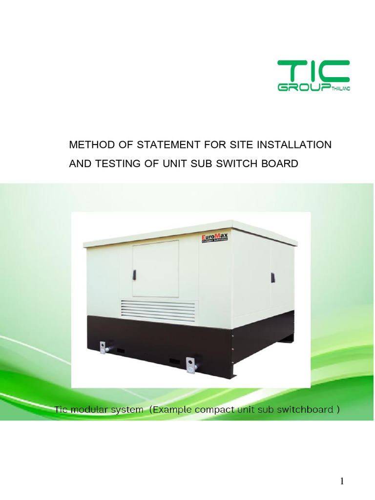 TIC Unit Sub Method - Installation 23 Sep 2023 | PDF