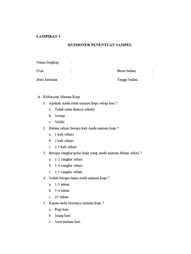 Lampiran Kuesioner | PDF
