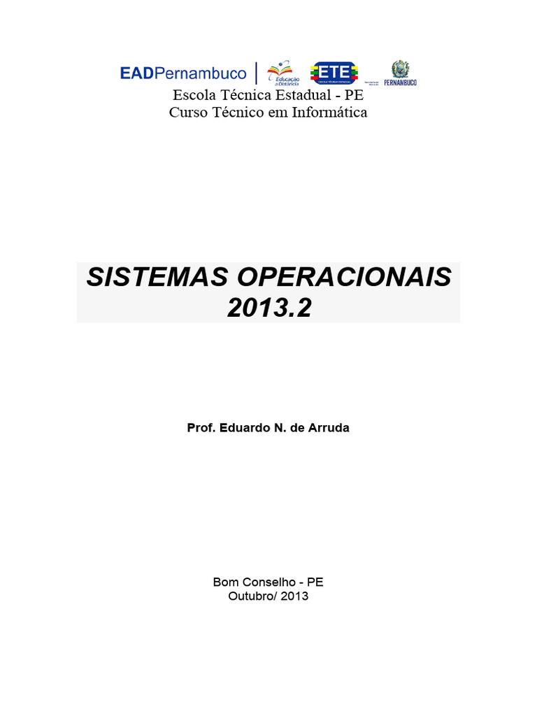 Atividade Semanal 1 - OS | PDF | Sistema operacional | PCs (computadores)