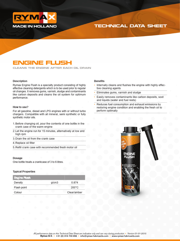 Rymax Additives TDS Engine Flush | PDF