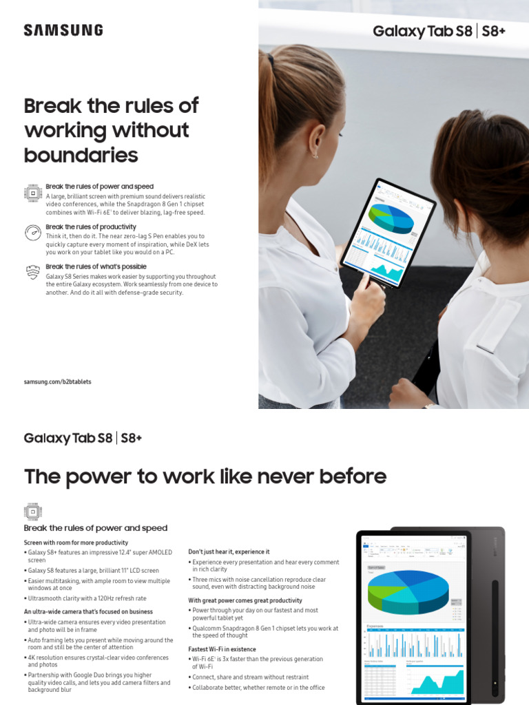 Samsung Mobility 062822 Galaxy Tab s8 Series Datasheet | PDF | Tablet ...