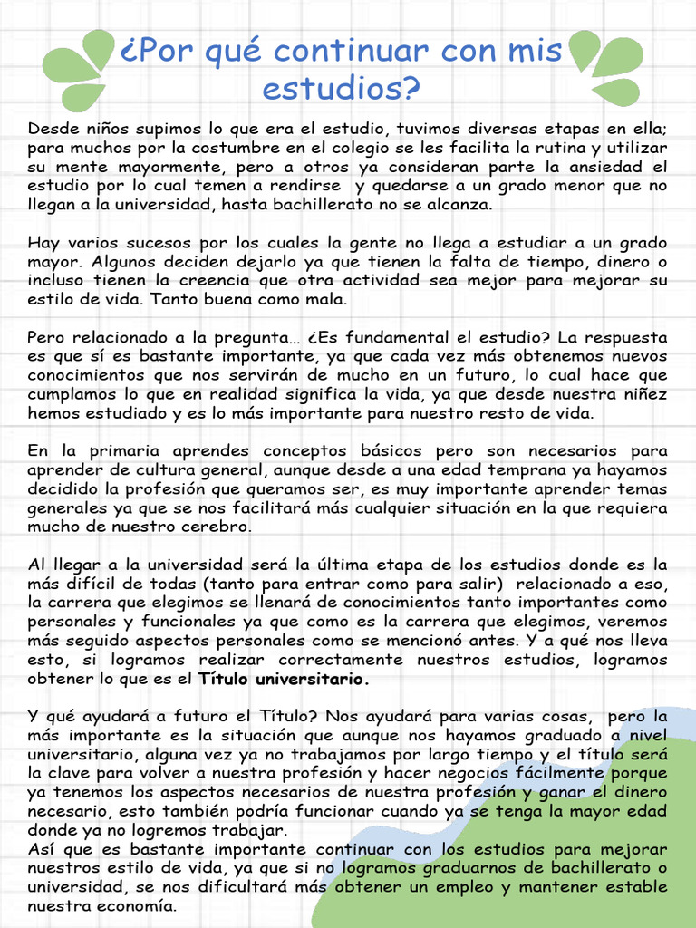 La importancia del estudio | PDF | Aprendizaje | Ciencias del comportamiento