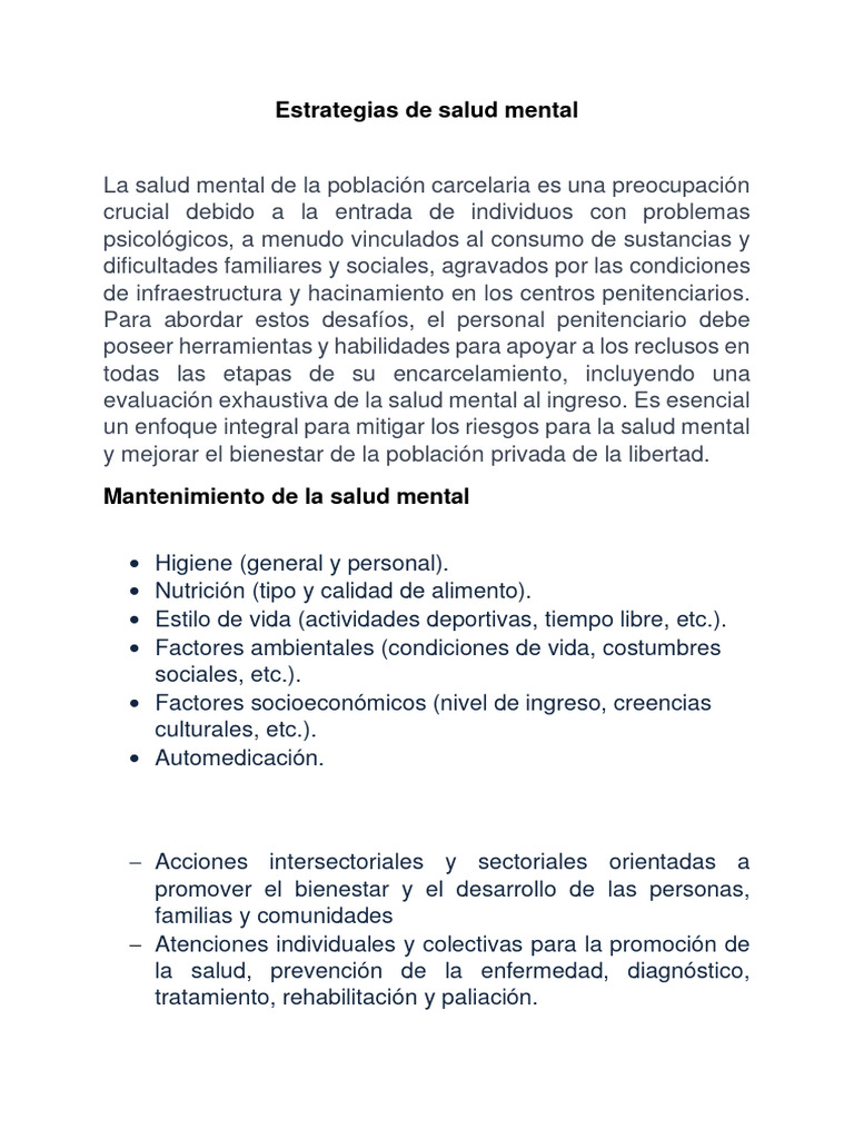 Estrategias de Salud Mental | PDF | Salud mental | Las emociones