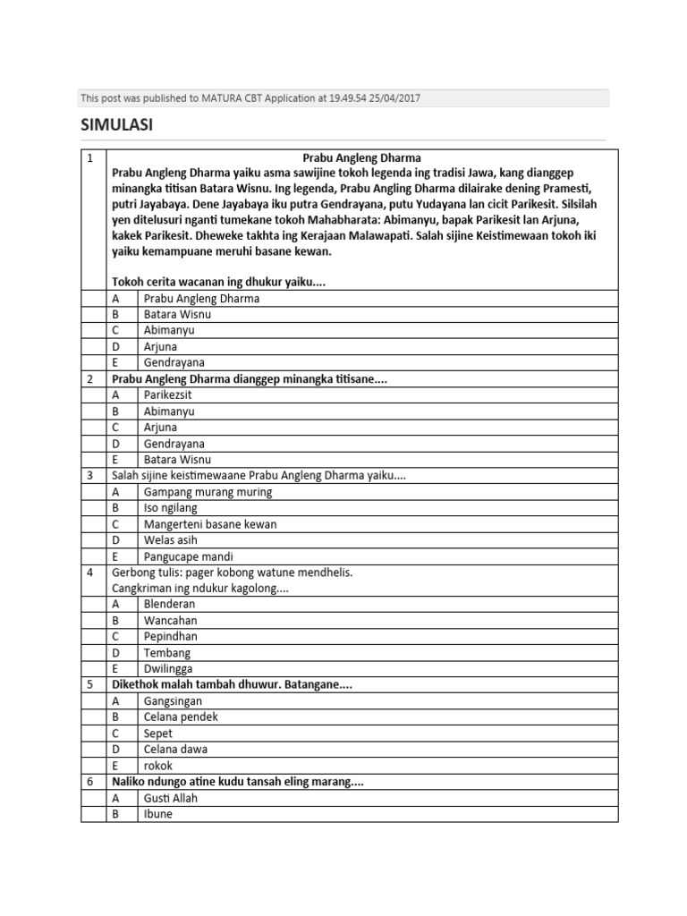 Master Template Soal | PDF