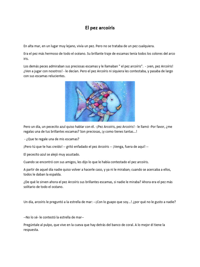 El Pez Arcoriris Spanish | PDF | Pescado | Arco iris