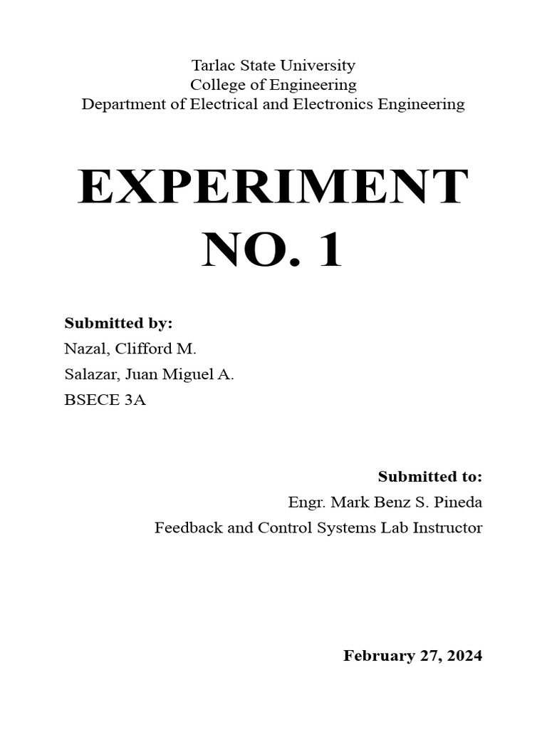 Experiment 1 | PDF Experiment 1 | PDF