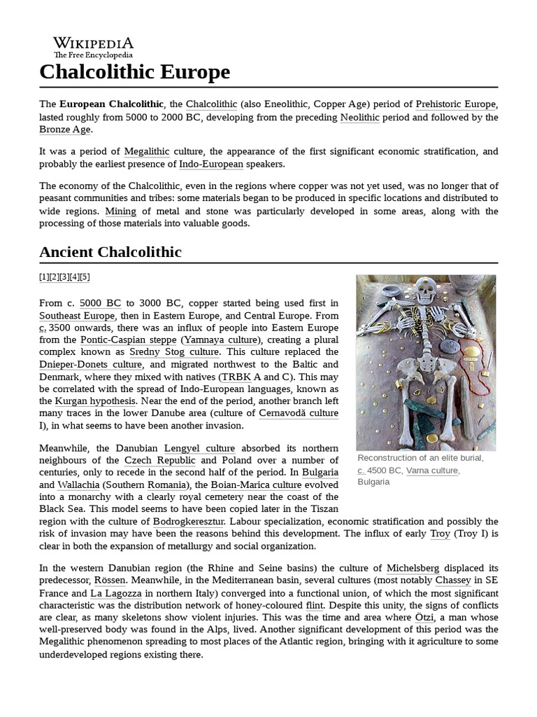 Chalcolithic Europe | PDF | European Archaeology | Europe