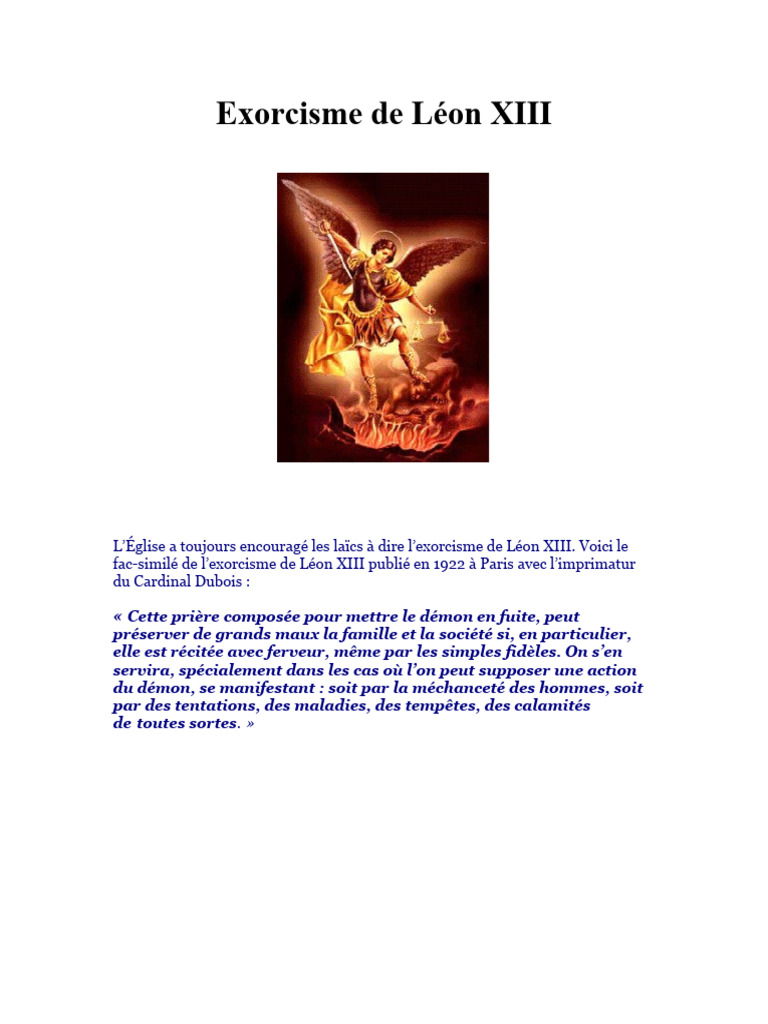 Exorcisme de Léon XIII | PDF | Jésus | Saint