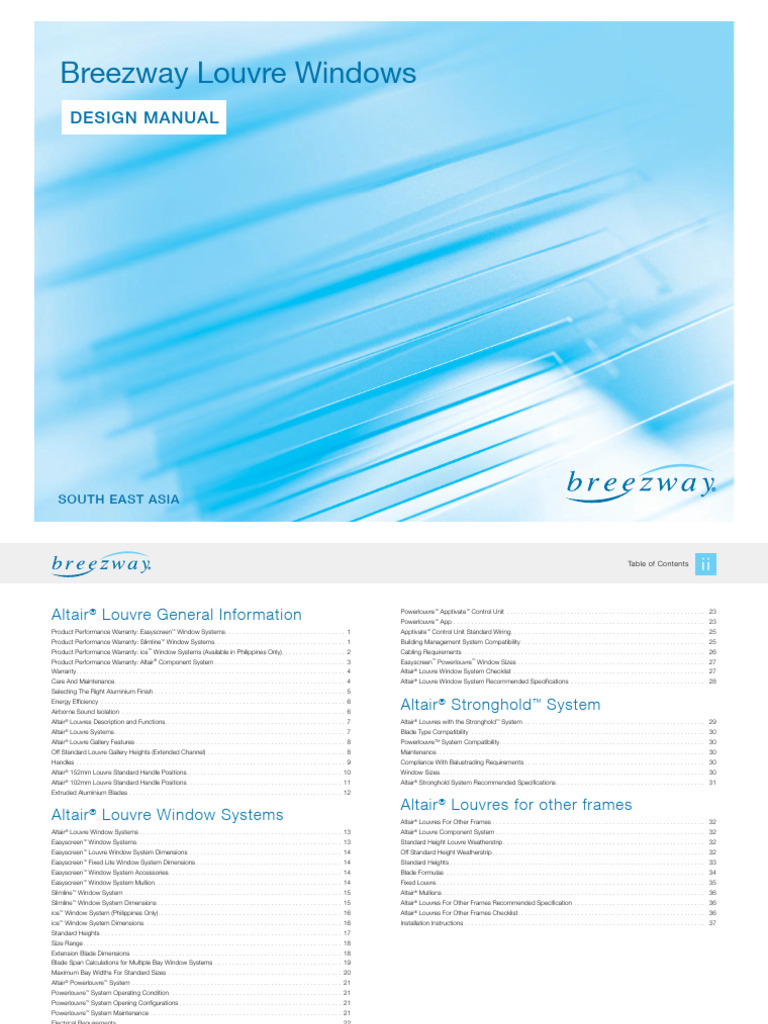 Breezway Altair Design Manual Malaysia 12122023 | PDF | Window ...