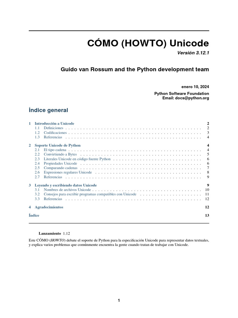 Howto Unicode | PDF | Archivo de computadora | Lenguaje de programación