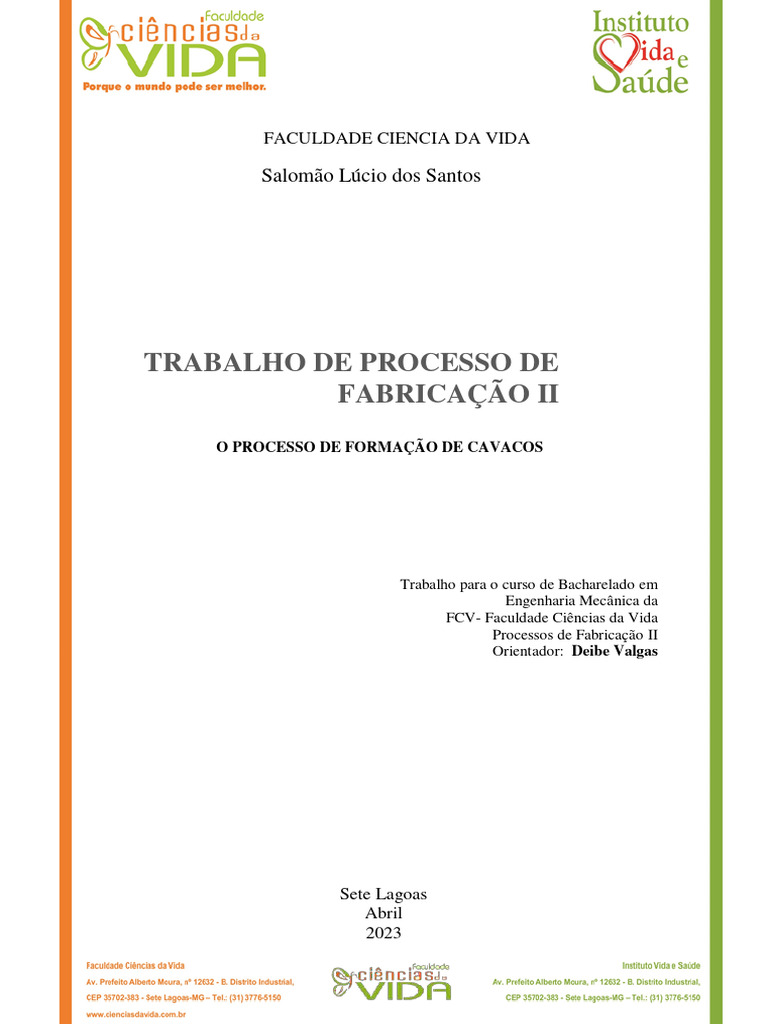 Formação e Classificação de Cavacos na Usinagem | PDF | Máquinas ...