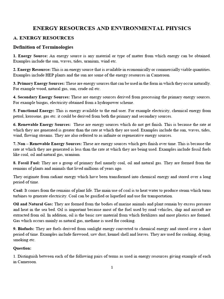 Energy Resources and Environmental Physics | PDF | Climate Change | Greenhouse Effect