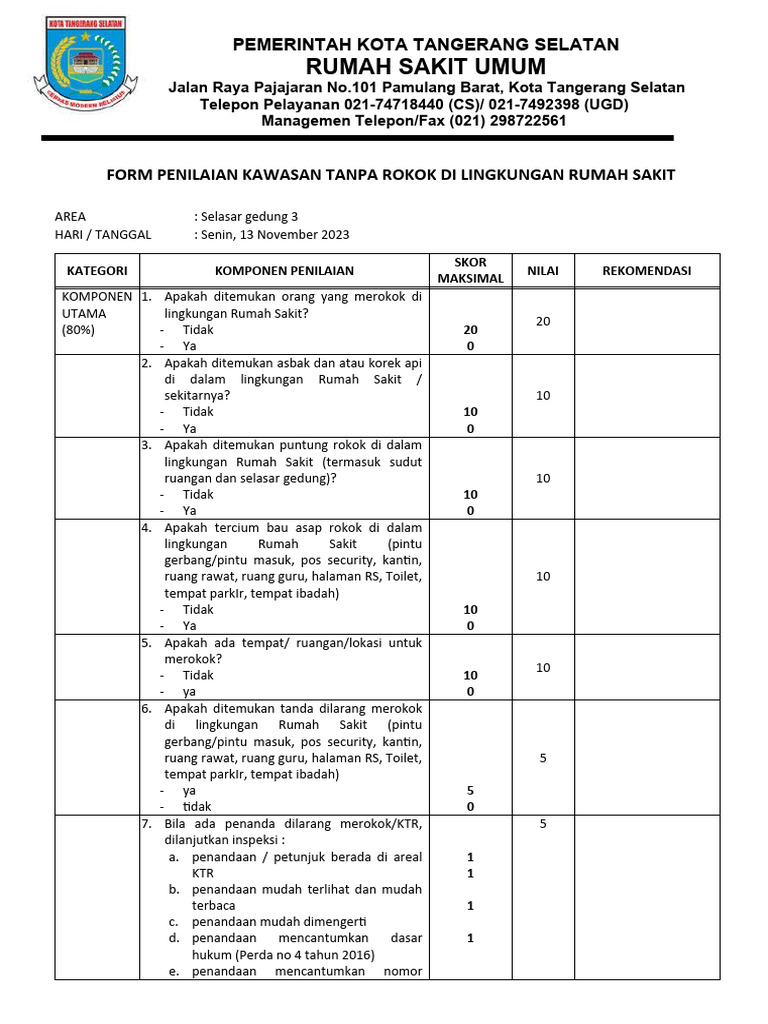Form Evaluasi KTR | PDF