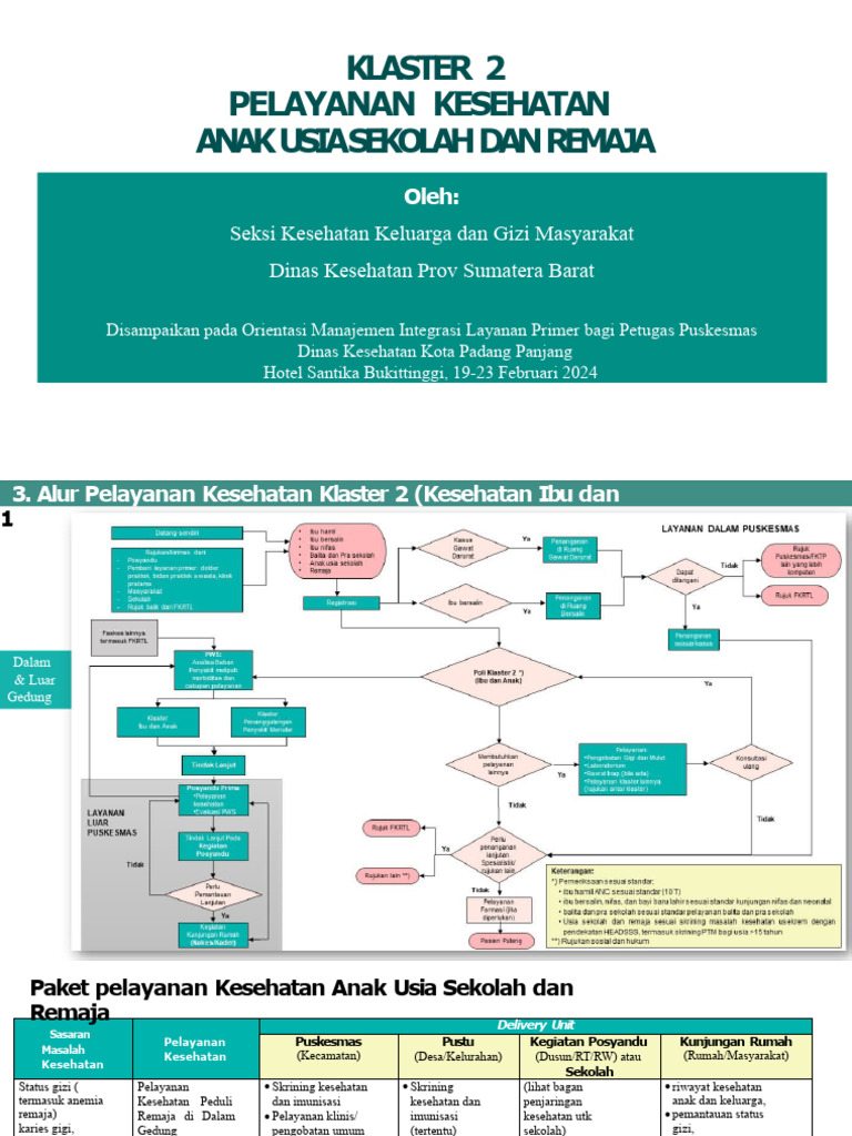 Klaster 2 - Pelayanan Kesehatan Anak Usia Sekolah Dan Remaja | PDF