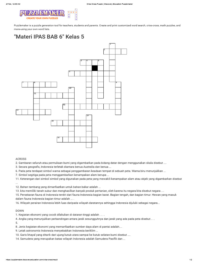 Ipas Bab 6 Puzzle | PDF | Ilmu Sosial | Kajian Bahasa Asing