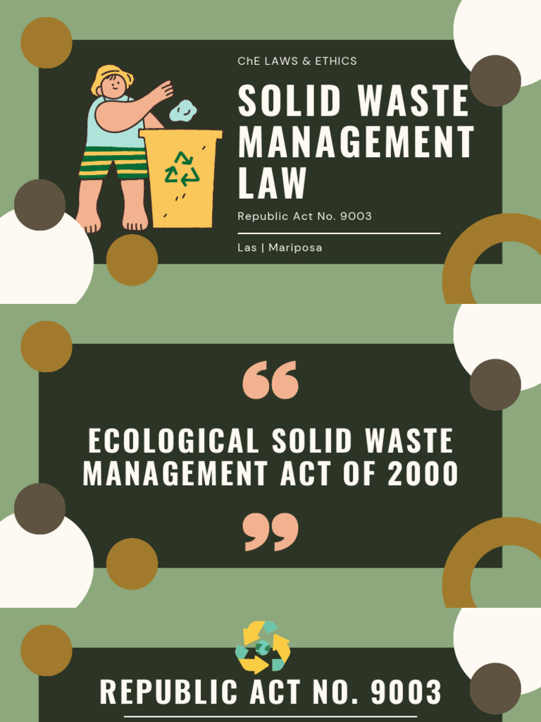 RA 9003 - Ecological Solid Waste Management Act of 2000 | PDF | Waste ...