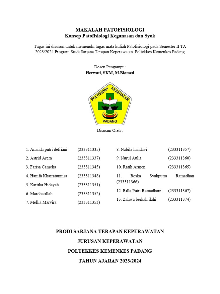 Patofisiologi (Proses Keganasan Dan Syok) | PDF