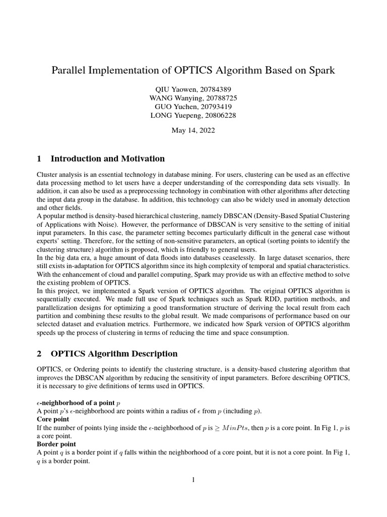 Parallel Implementation of OPTICS Algorithm | PDF | Cluster Analysis ... Parallel Implementation of OPTICS Algorithm | PDF | Cluster Analysis ...