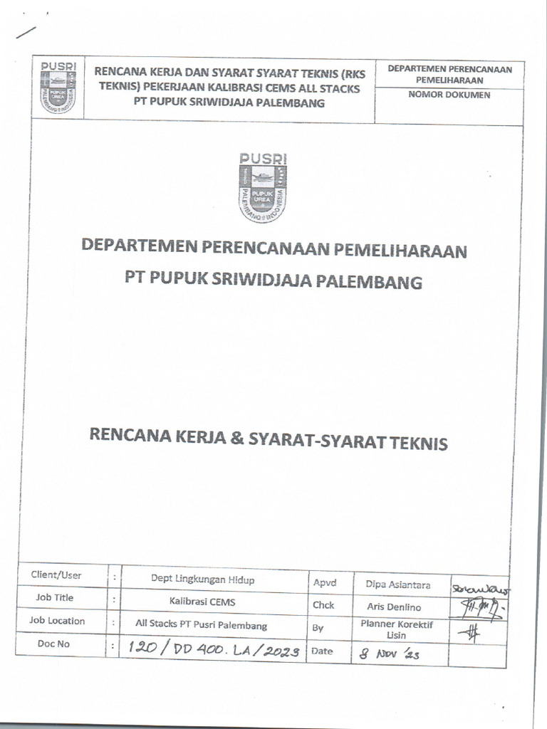 RKS Jasa Kalibrasi CEMS All Stacks | PDF RKS Jasa Kalibrasi CEMS All Stacks | PDF
