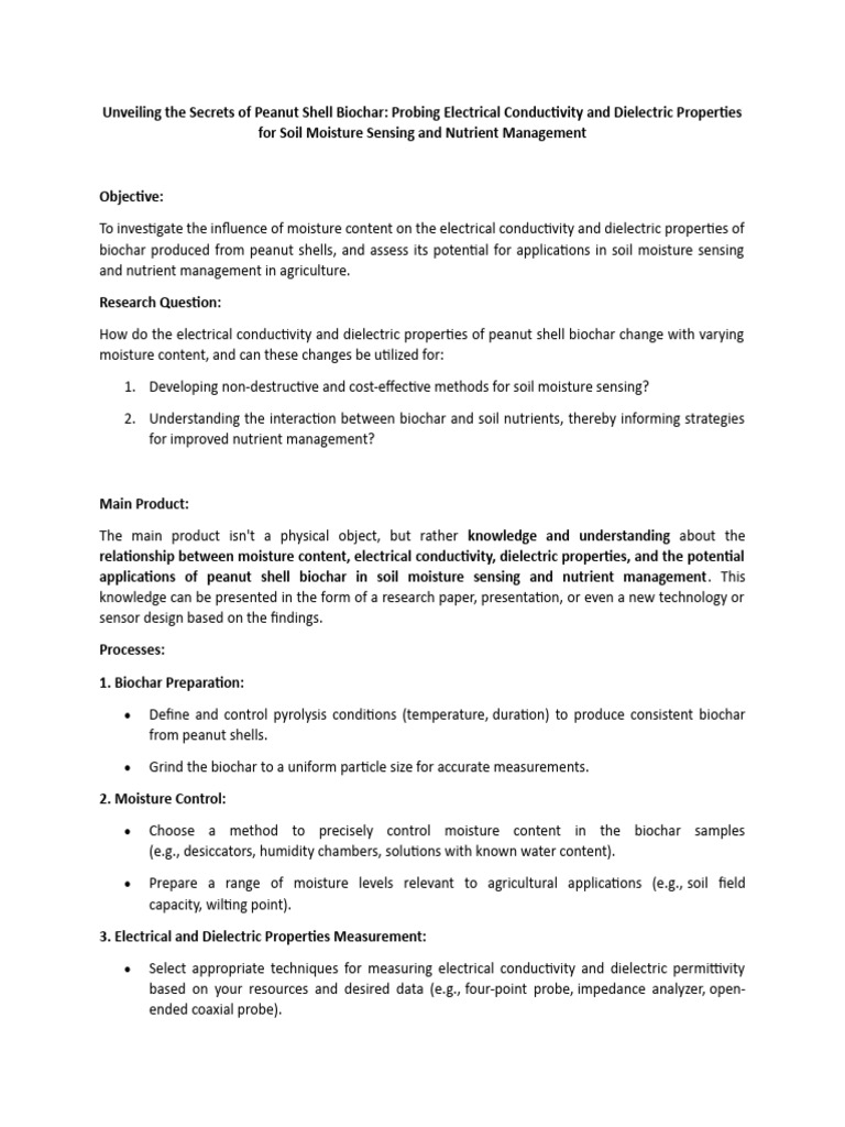 Unveiling The Secrets of Peanut Shell Biochar | PDF | Soil | Electrical ...