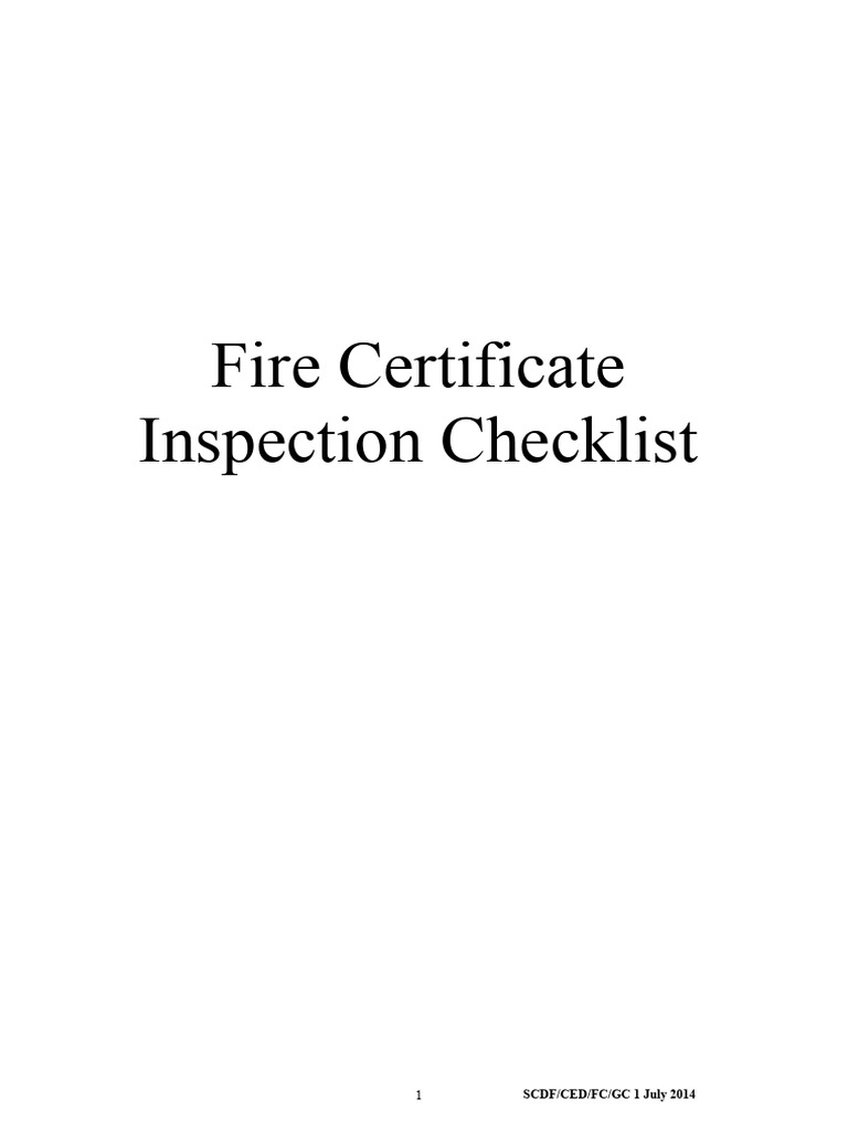 Checklist For Fire Protection Systems and Fire Safety Measures ...