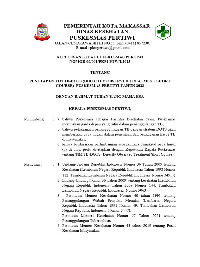 SK Tim TB Dots PKM Pampang | PDF