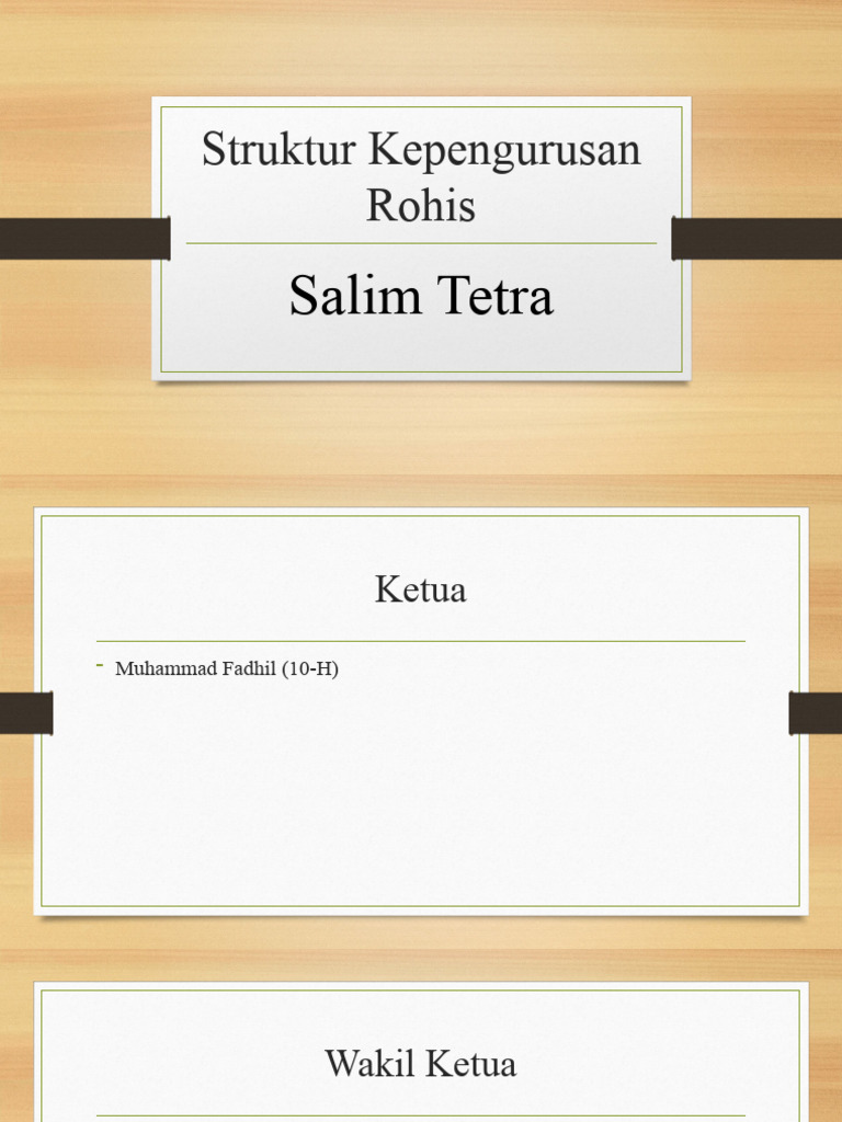 Struktur Kepengurusan Rohis 2024-2025 Kls | PDF