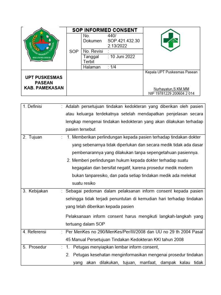 Sop Informed Concent | PDF