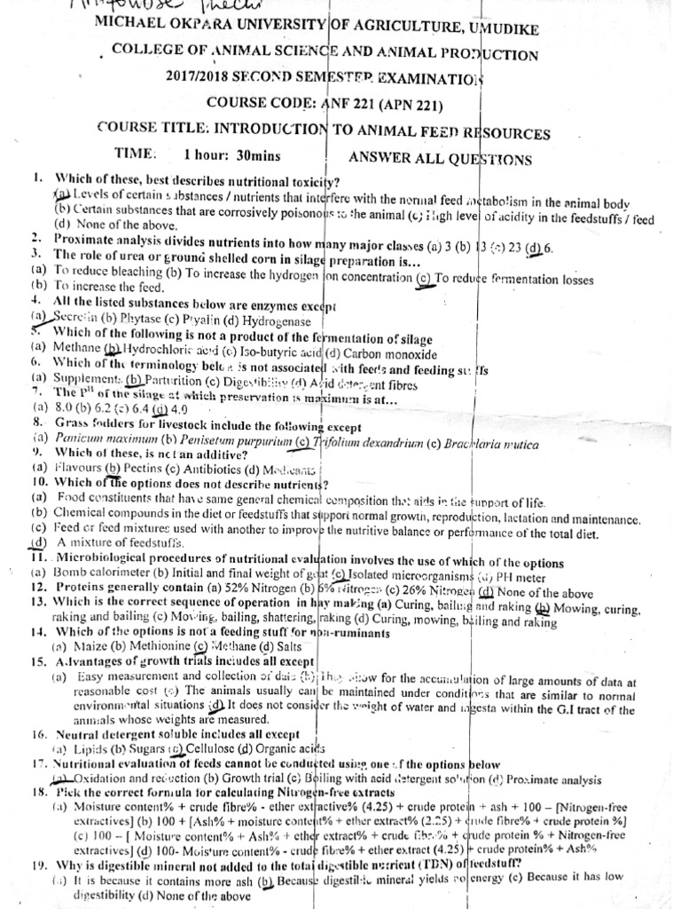 ANF - APN 221. Past Questions . | PDF