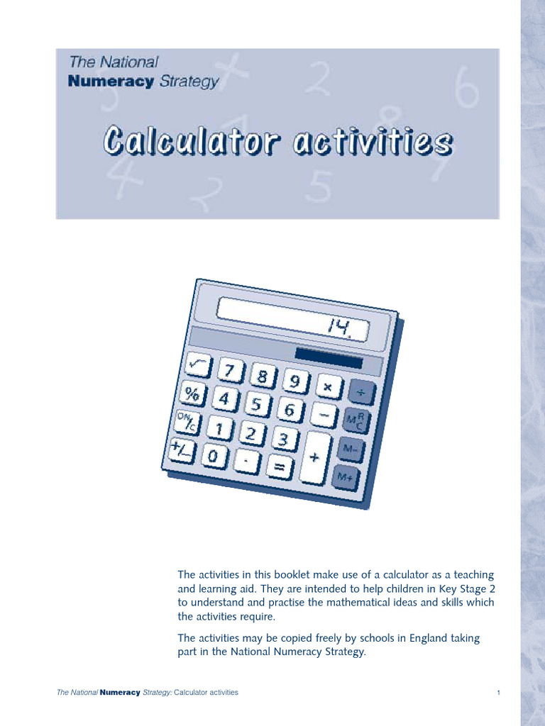 Calculator Activities for Key Stage 2 | PDF | Multiplication | Mathematics