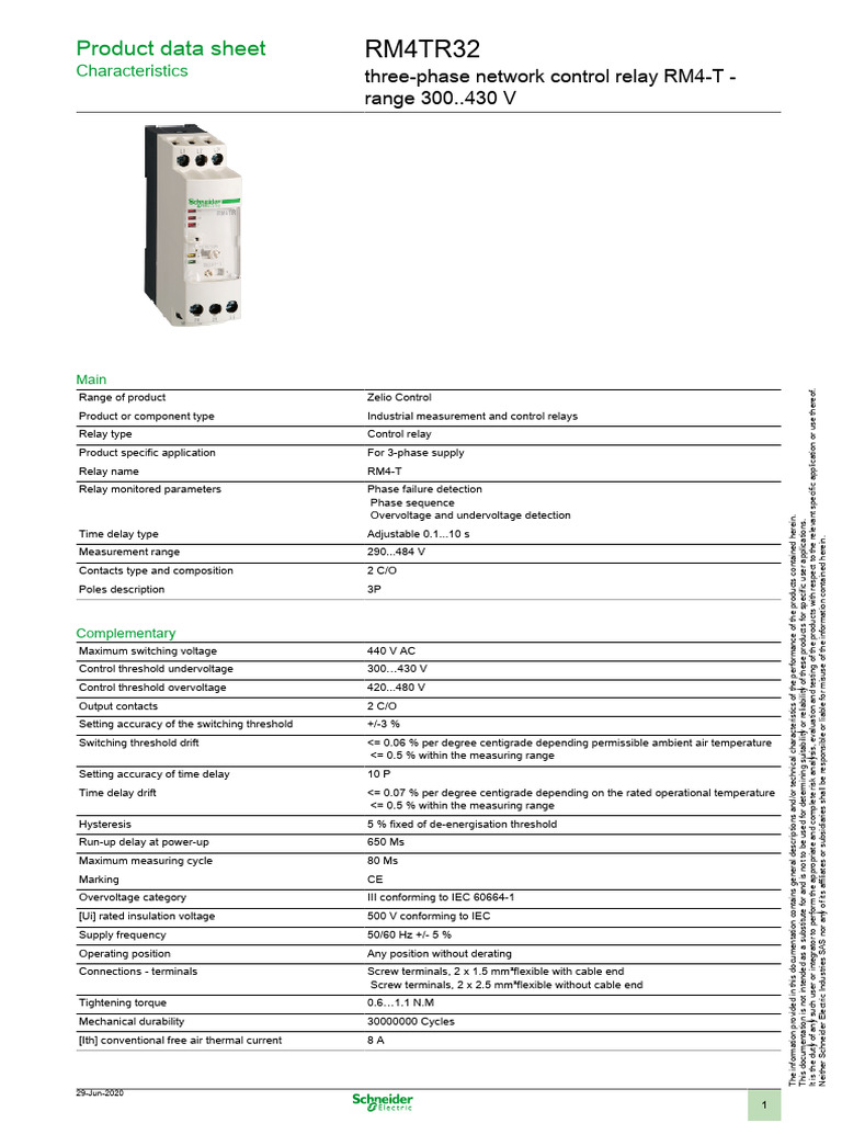 RM4TR32 DATASHEET SG en-GB | PDF | Relay | Power Engineering