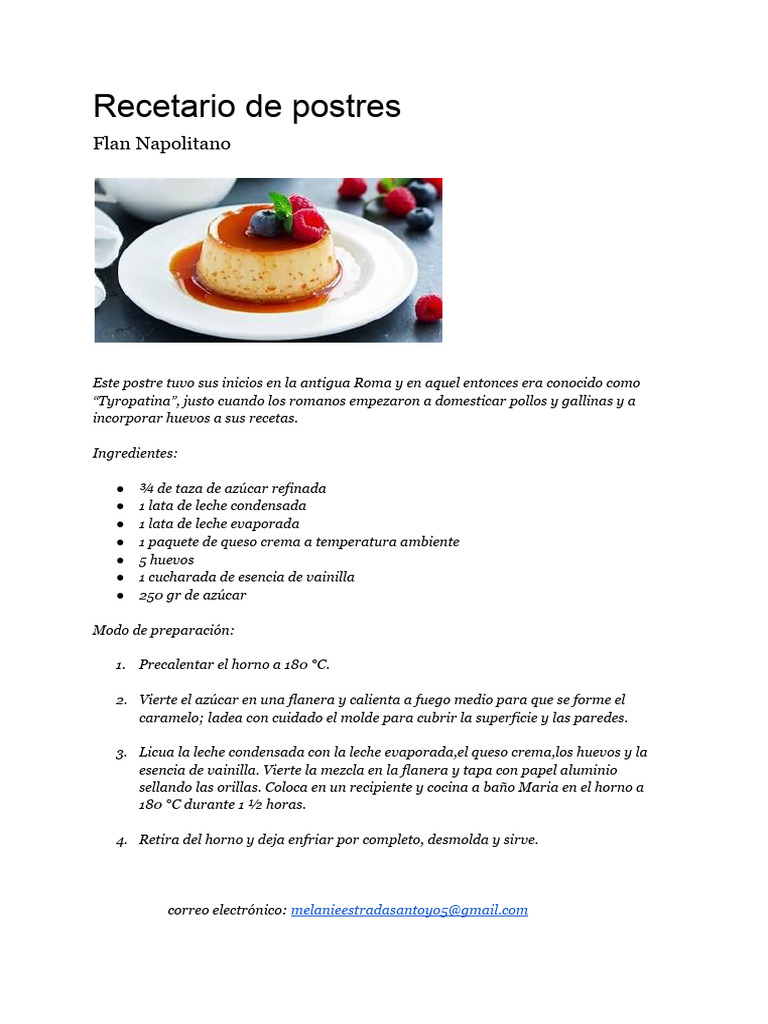 Recetario de Postres | Descargar gratis PDF | Postres | Alimentos