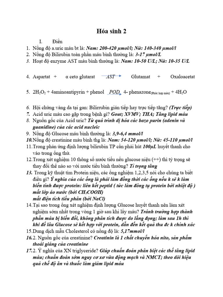 TH C Hành Hóa Sinh 2 - VUTM | PDF