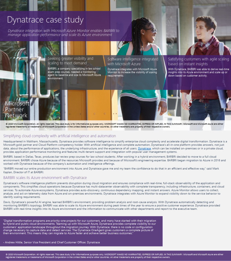 Partner Success Story - Dynatrace | PDF | Cloud Computing | Microsoft Azure