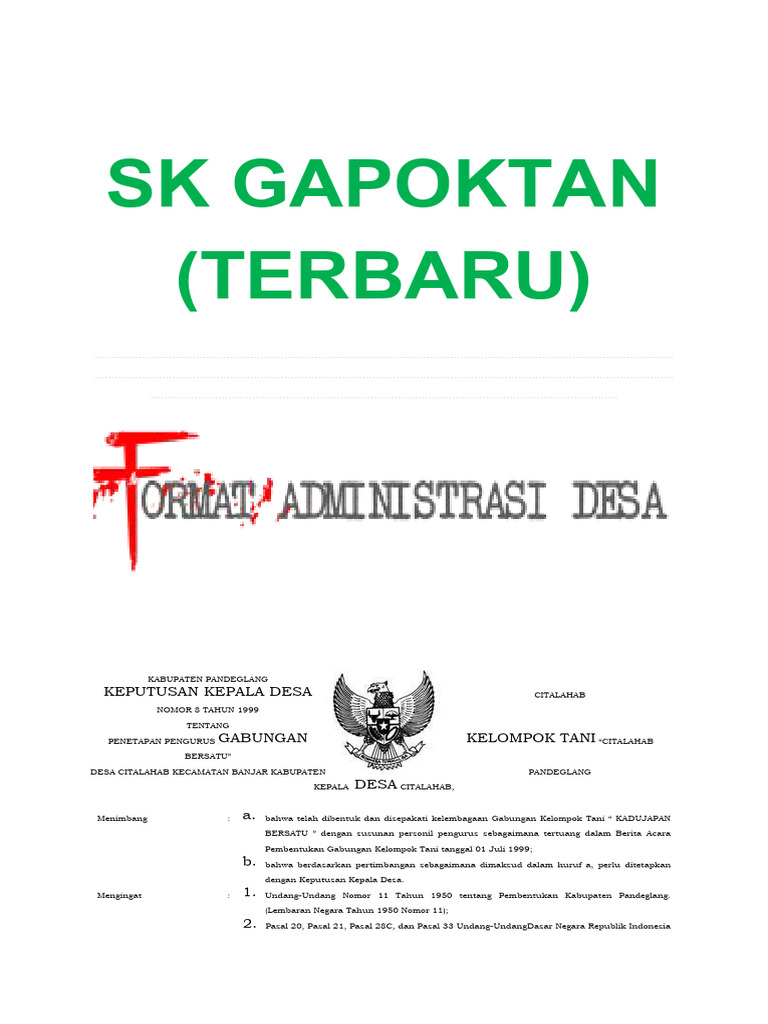 SK Gapoktan Terbaru | PDF