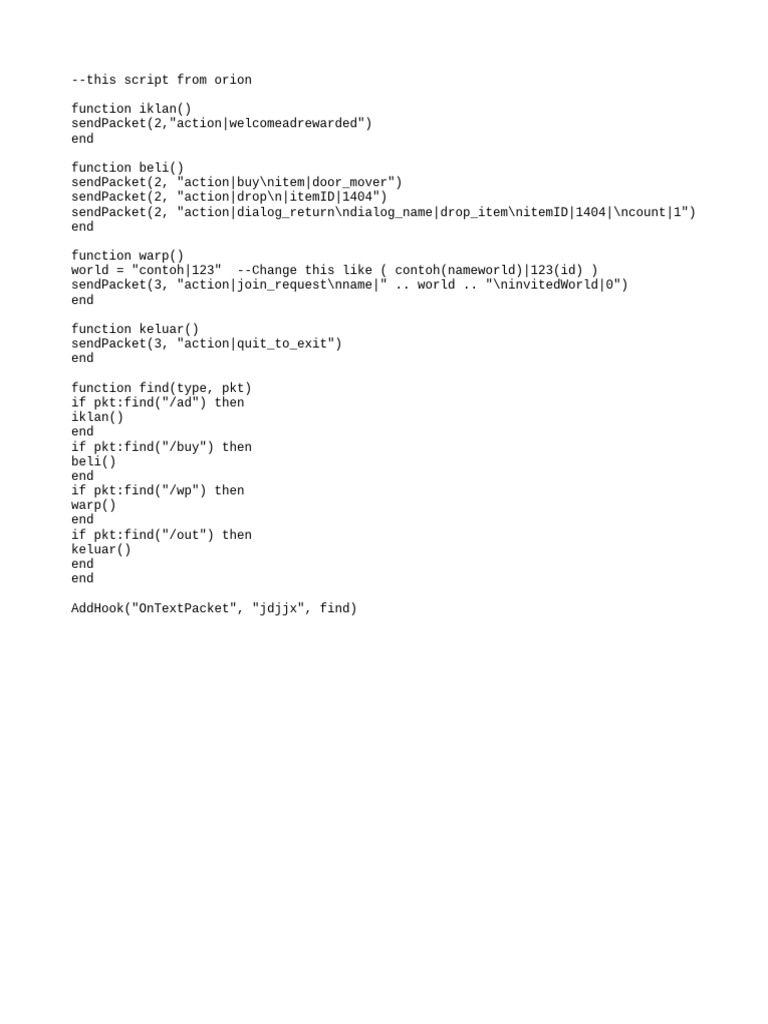 Free Gems Door Mover - Lua-1 | PDF