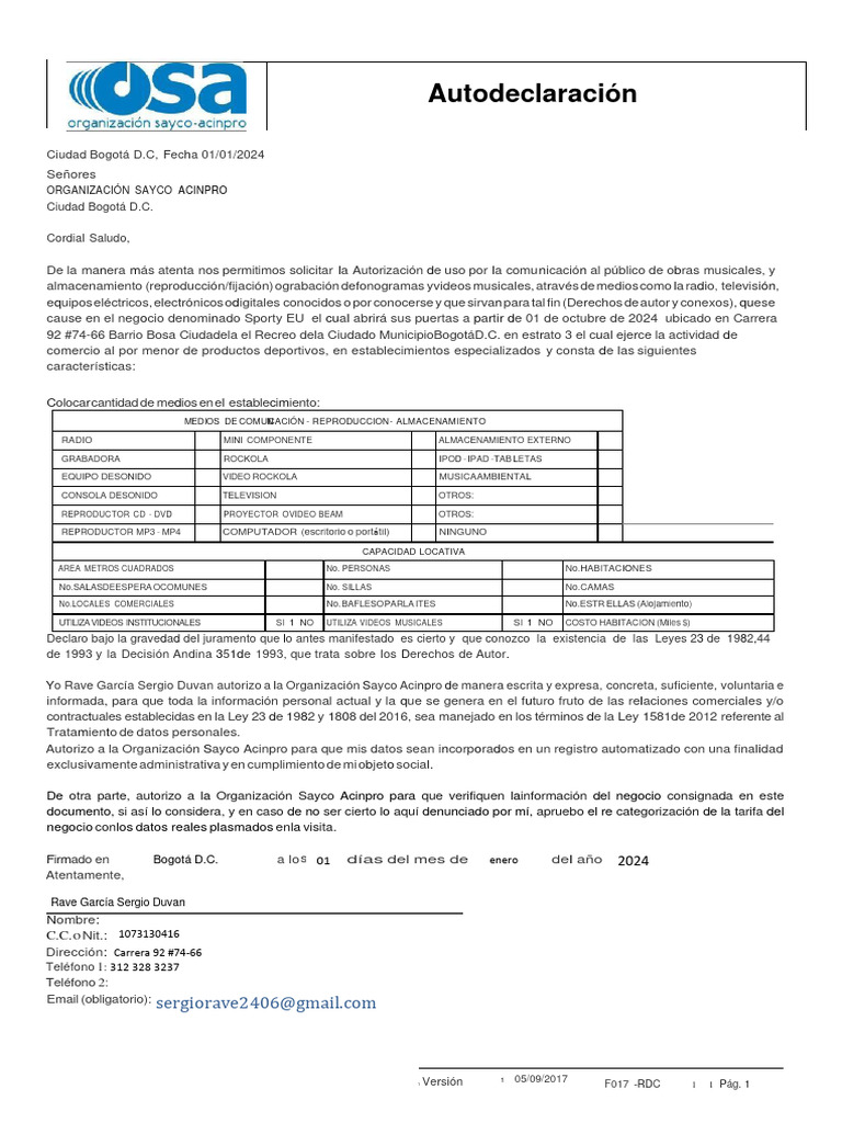 SAYCO ACIPRO, Sporty Eu | PDF | Informática