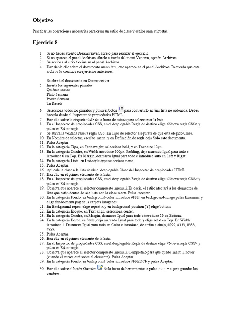 Ejercicio 8 | PDF | HTML | Software