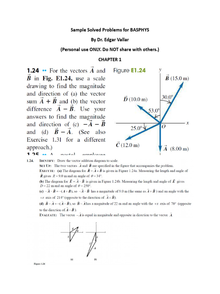 Sample Solved Problems For BASPHYS | PDF