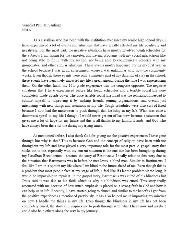 LASARE1 Reflection Output | PDF | Psychological Concepts | Cognitive ...