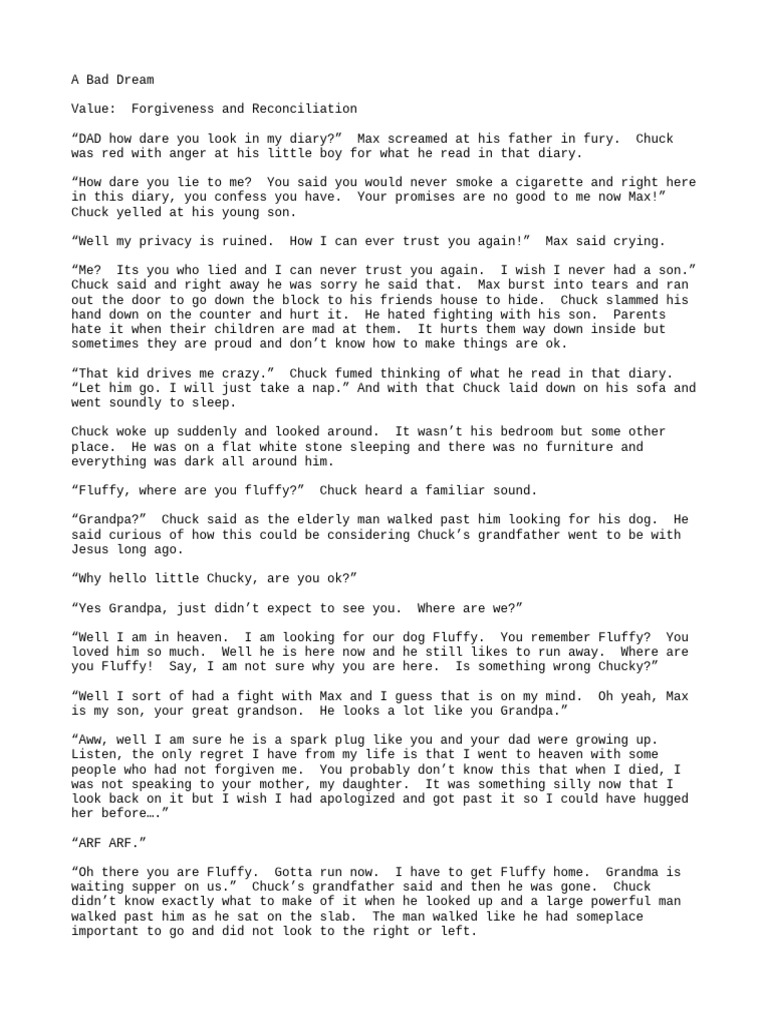 A Bad Dream Story | PDF | Forgiveness