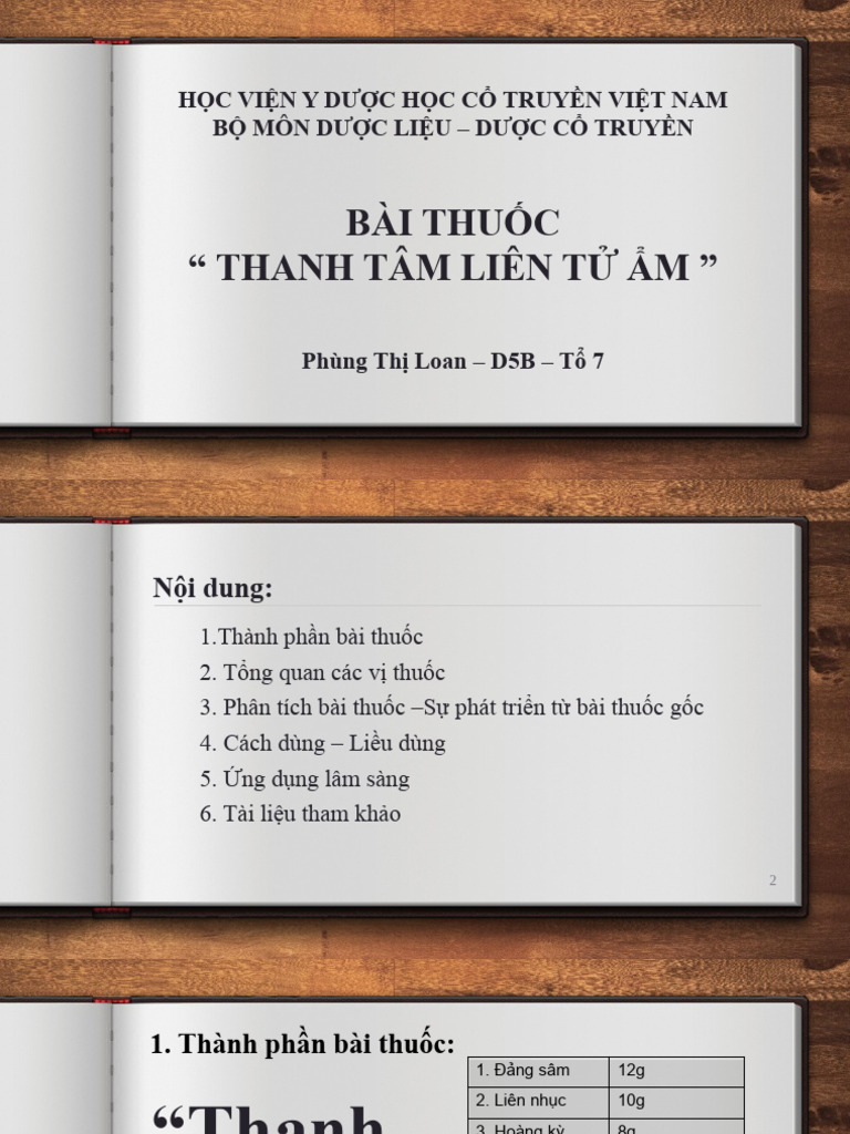 TH DCT2 Thanh Tâm Liên Tử Ẩm | PDF