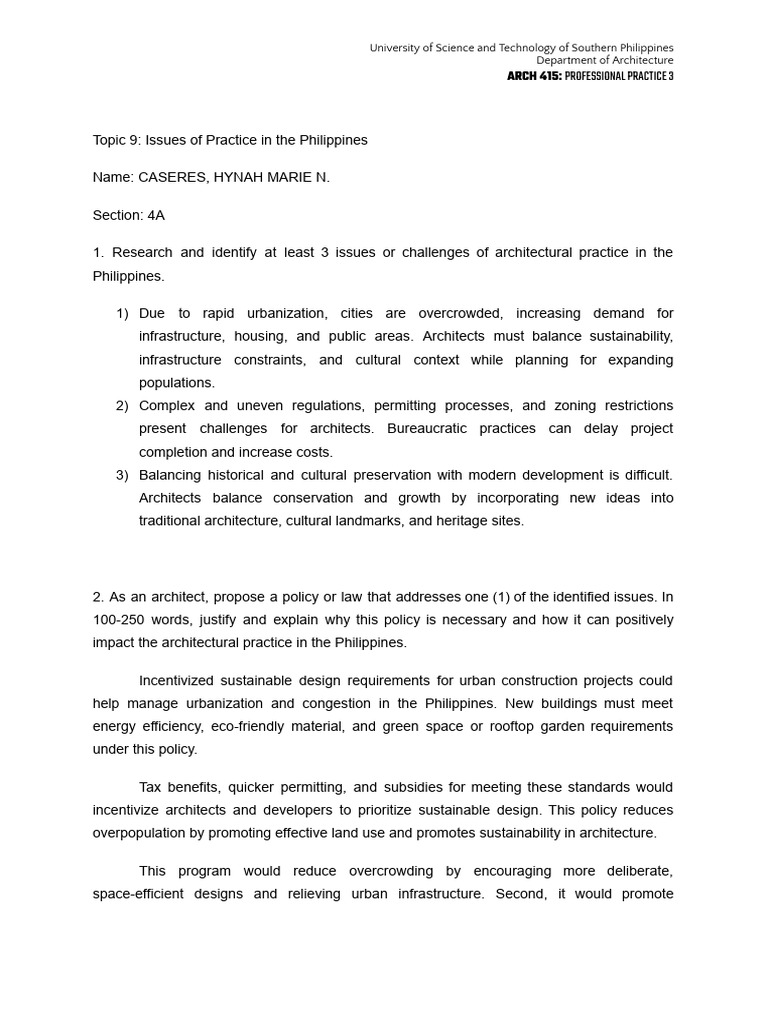 CASERES, Hynah Marie (Topic09) | PDF | Sustainability | Sustainable Design