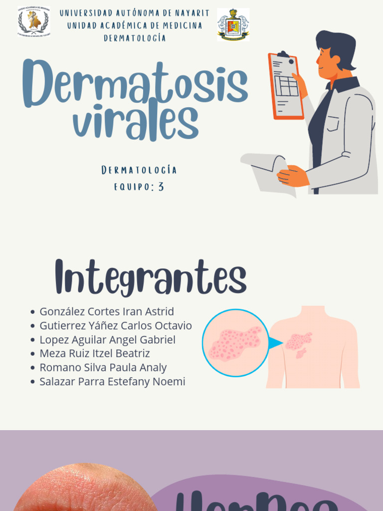 Dermatosis Virales: Herpes y Varicela | PDF | Herpes Simple | Microbiología