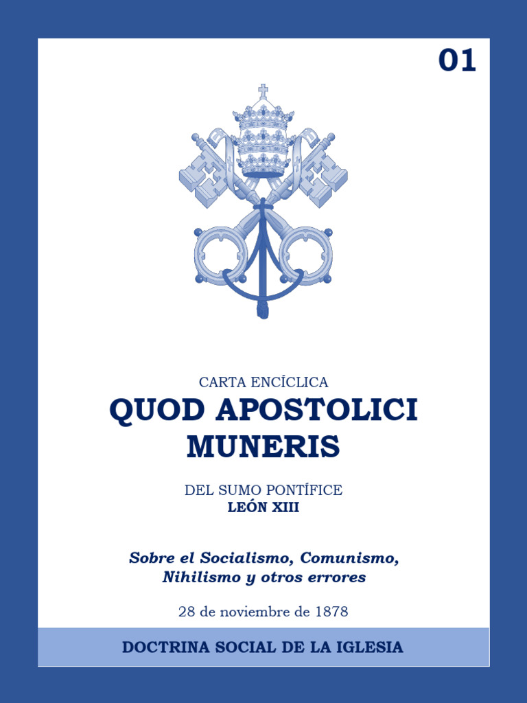 CDSI 01 - Quod Apostolici Muneris - León XIII - 28 de Noviembre de 1878 ...