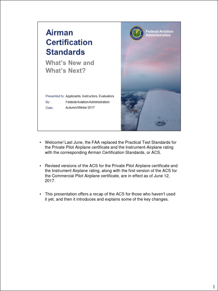 Airmen Certification Standards - Practical Standard Test | PDF ...